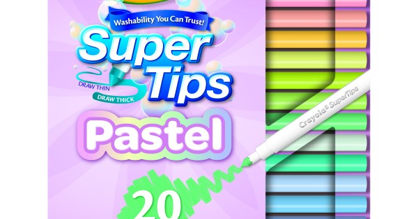 20 SUPERTIPS WASHABLE MARKERS - PASTEL EDITION